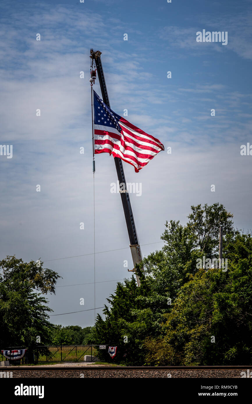 United States flag at the side of the road Stock Photo - Alamy