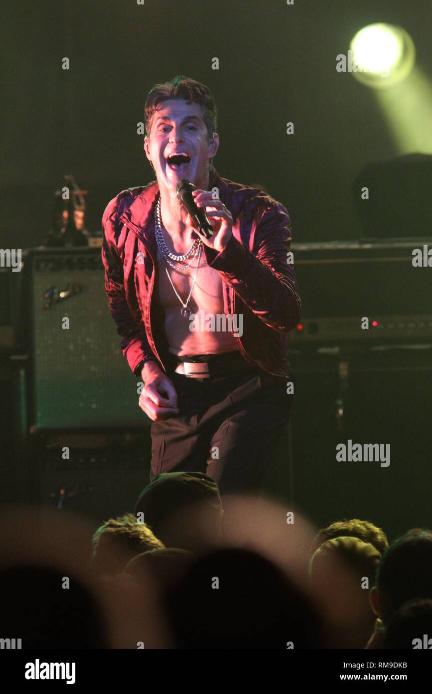 Singer Perry Farrell is shown performing on stage during a "live ...