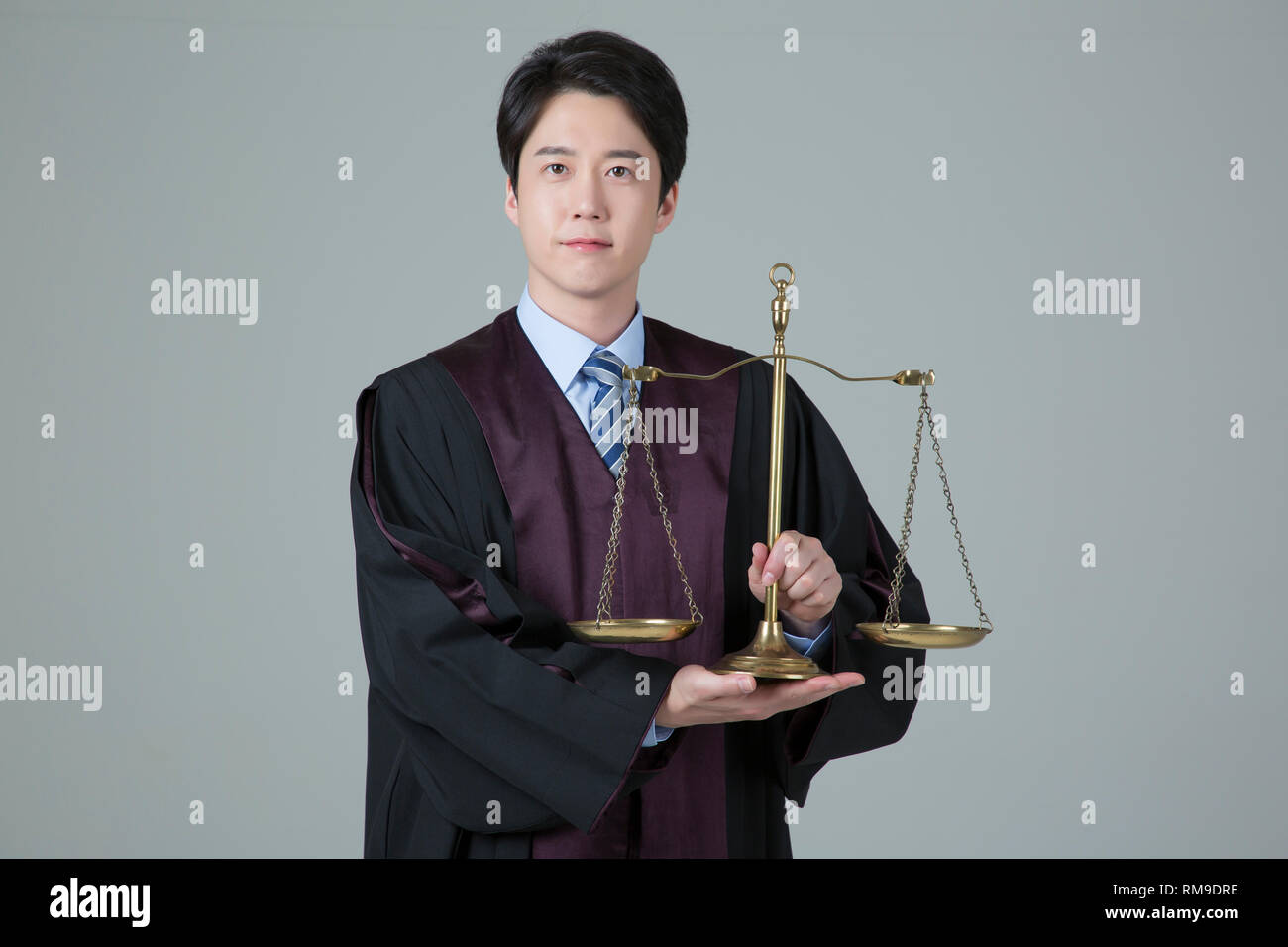 Portrait of a male judge isolated on gray background 002 Stock Photo ...