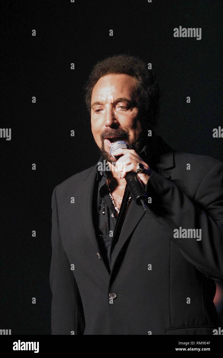 Welsh singer and songwriter Sir Tom Jones is shown performing onstage ...