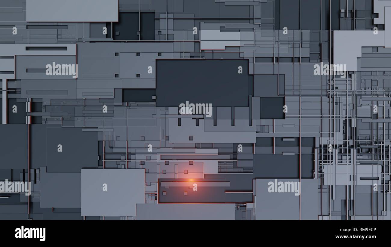 3d render Abstract Technology Background With Cubes Stock Photo - Alamy