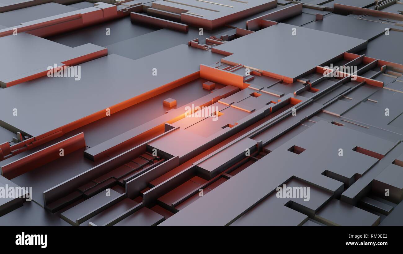 3d render Abstract Technology Background With Cubes Stock Photo - Alamy