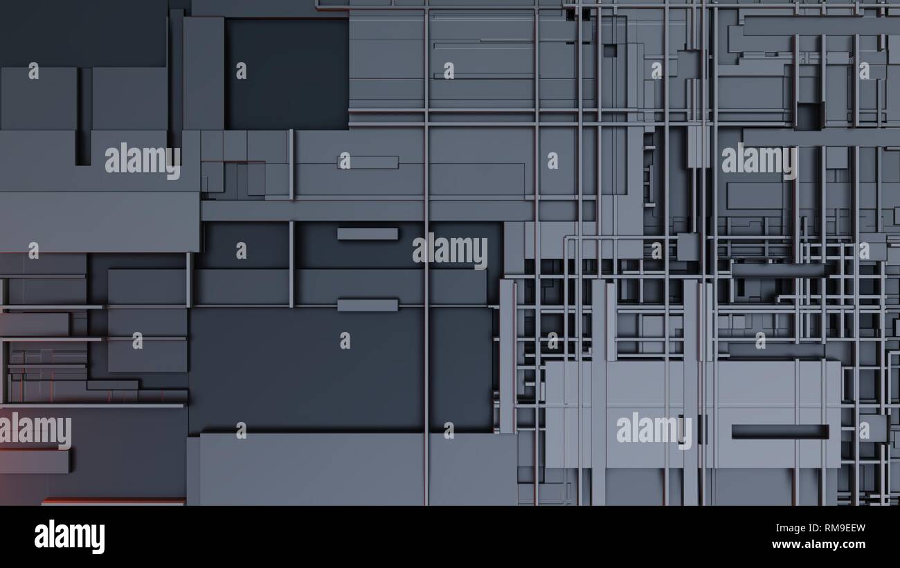 3d render Abstract Technology Background With Cubes Stock Photo - Alamy