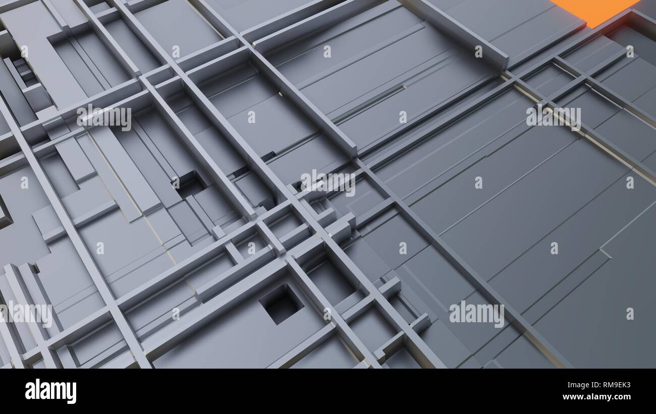 3d render Abstract Technology Background With Cubes Stock Photo - Alamy