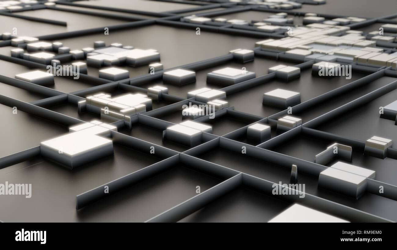 Abstract Technology Background With Cubes Stock Photo - Alamy