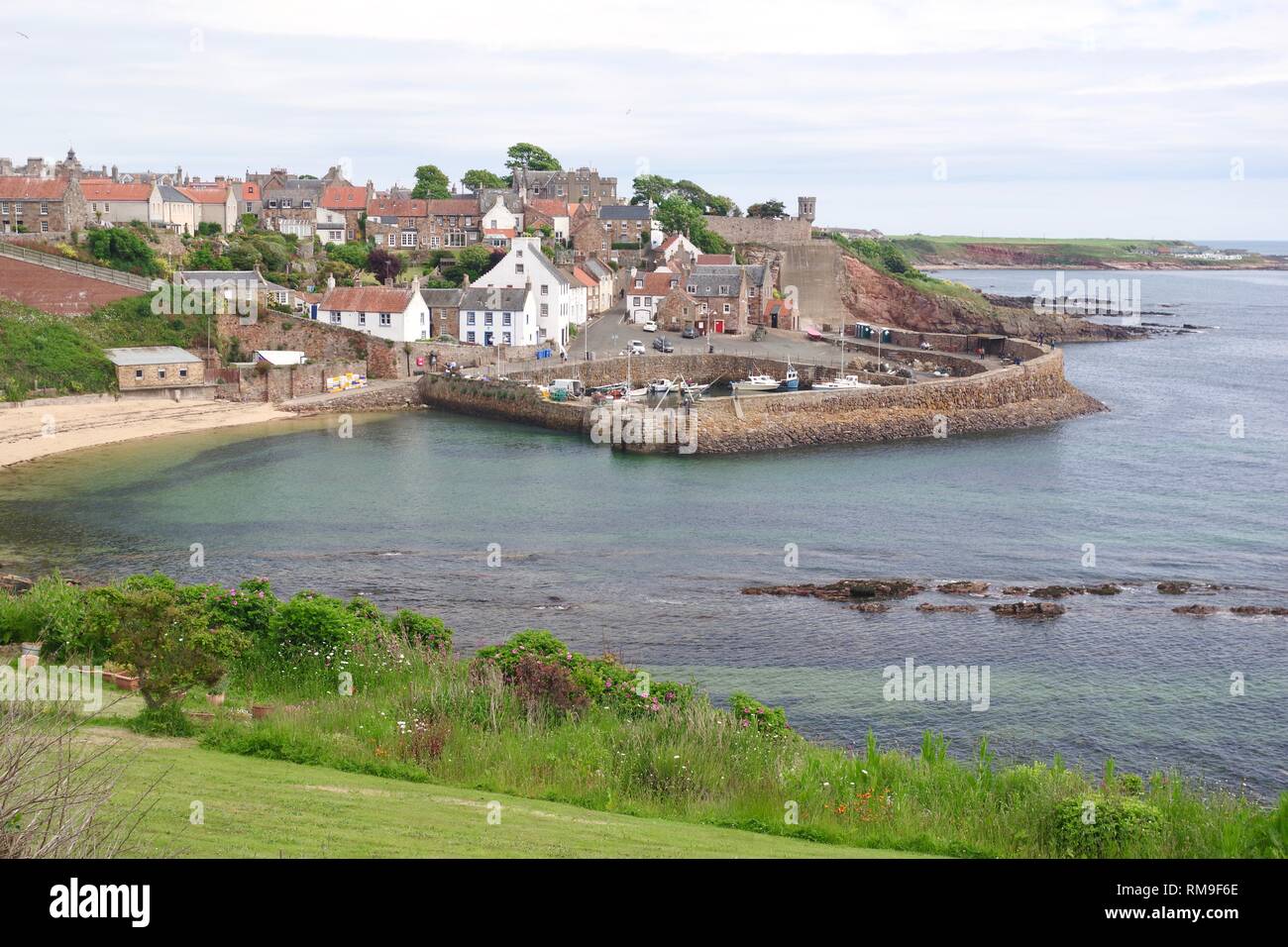 Crail Harbour and Fishing Village at High Tide on a Summers Day. Fife ...
