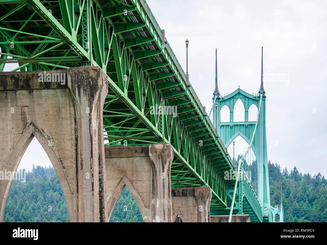 Famous gothic arched rope support of a long truss transportation St ...