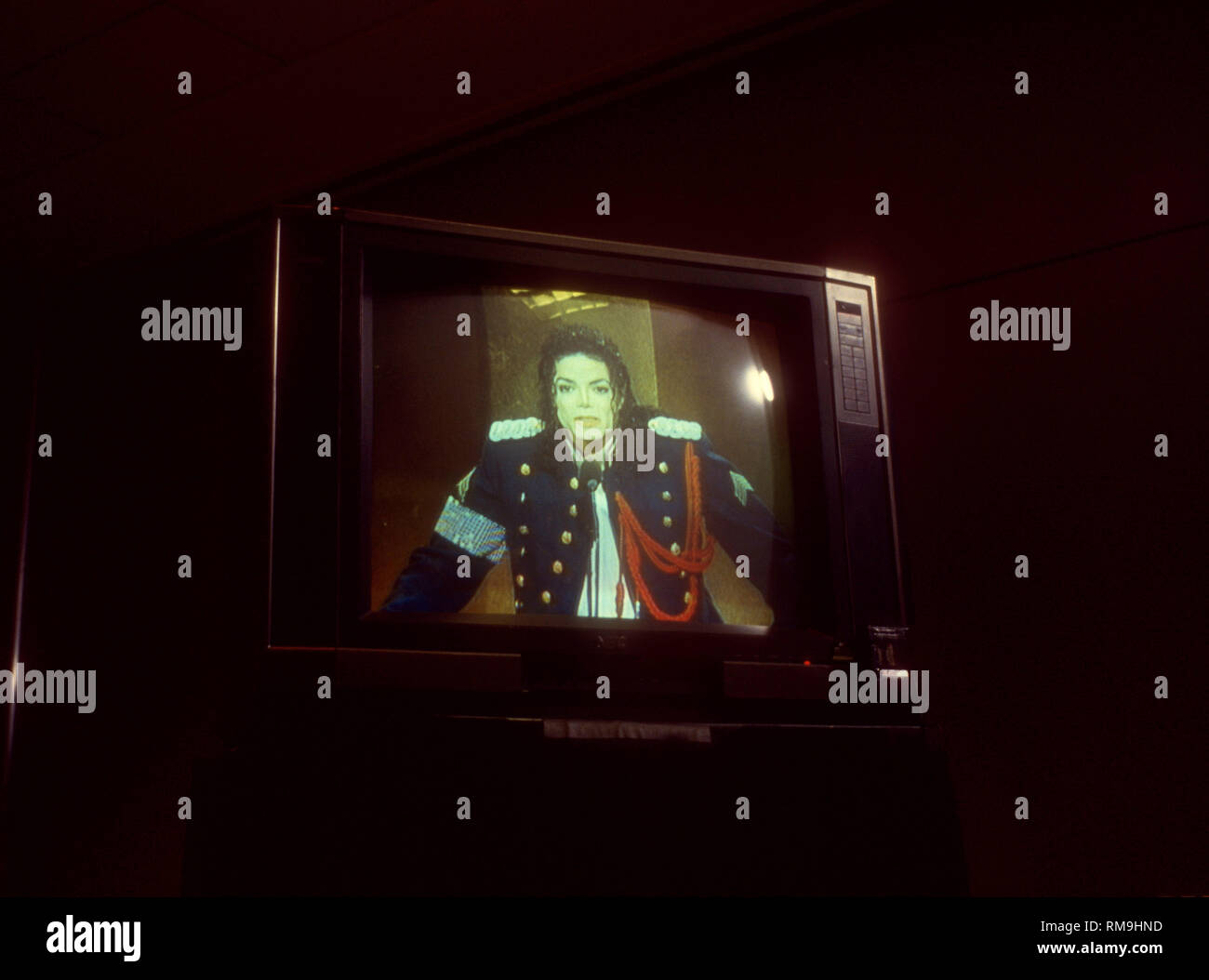 PASADENA, CA - JANUARY 5: A general view of Michael Jackson on TV at ...
