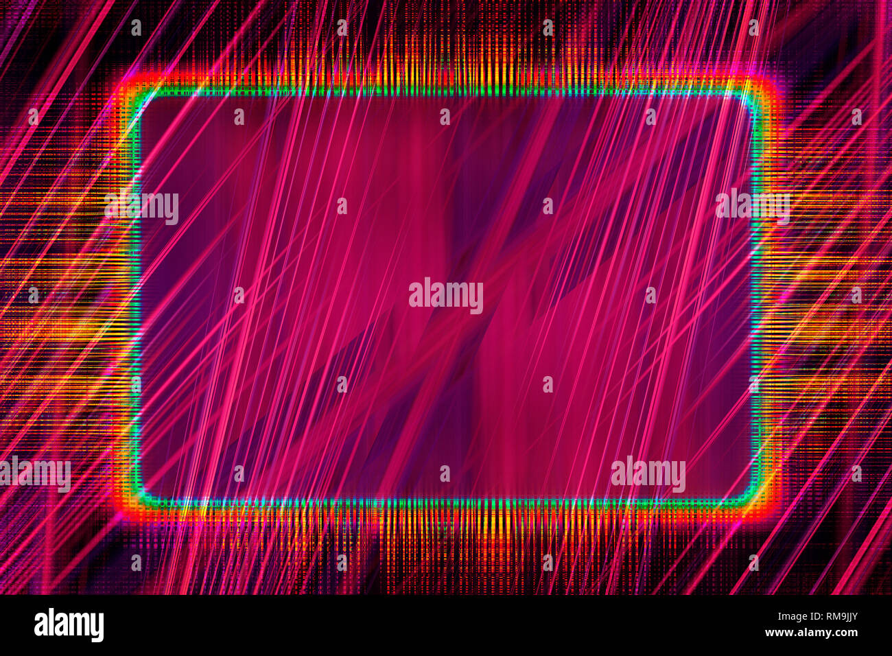 Colourful light beams border frame Stock Photo - Alamy