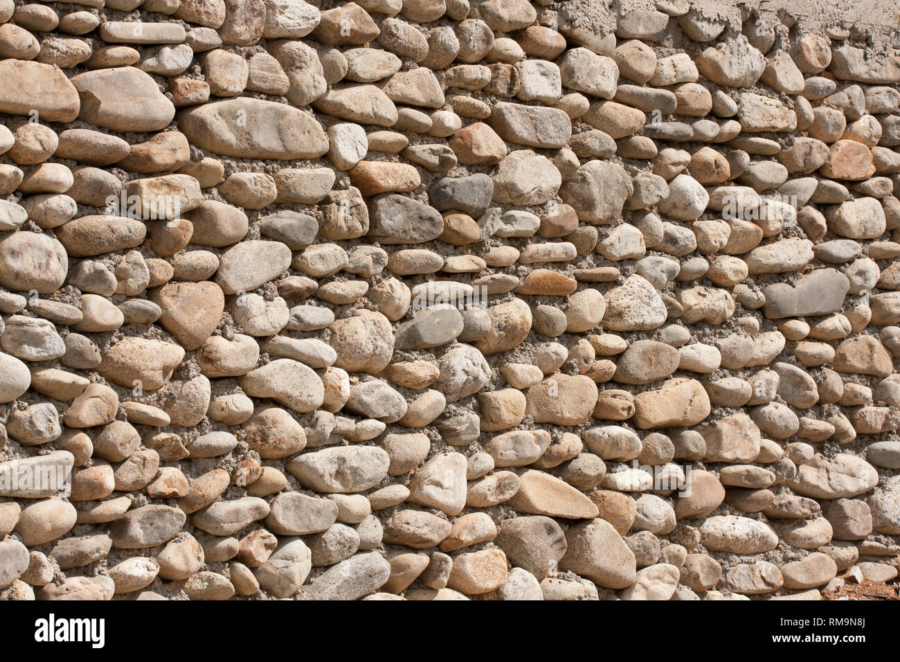 Stone wall rounded stones hi-res stock photography and images - Alamy