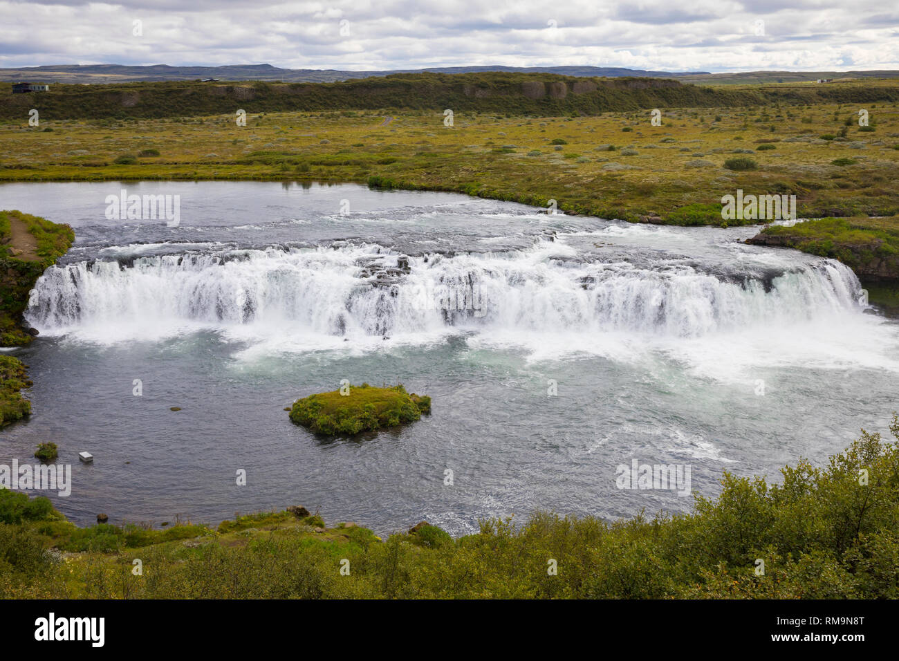 Faxi-Wasserfall, Vatnsleysufoss, Faxafoss, Fluß Tungufljót Stock Photo ...
