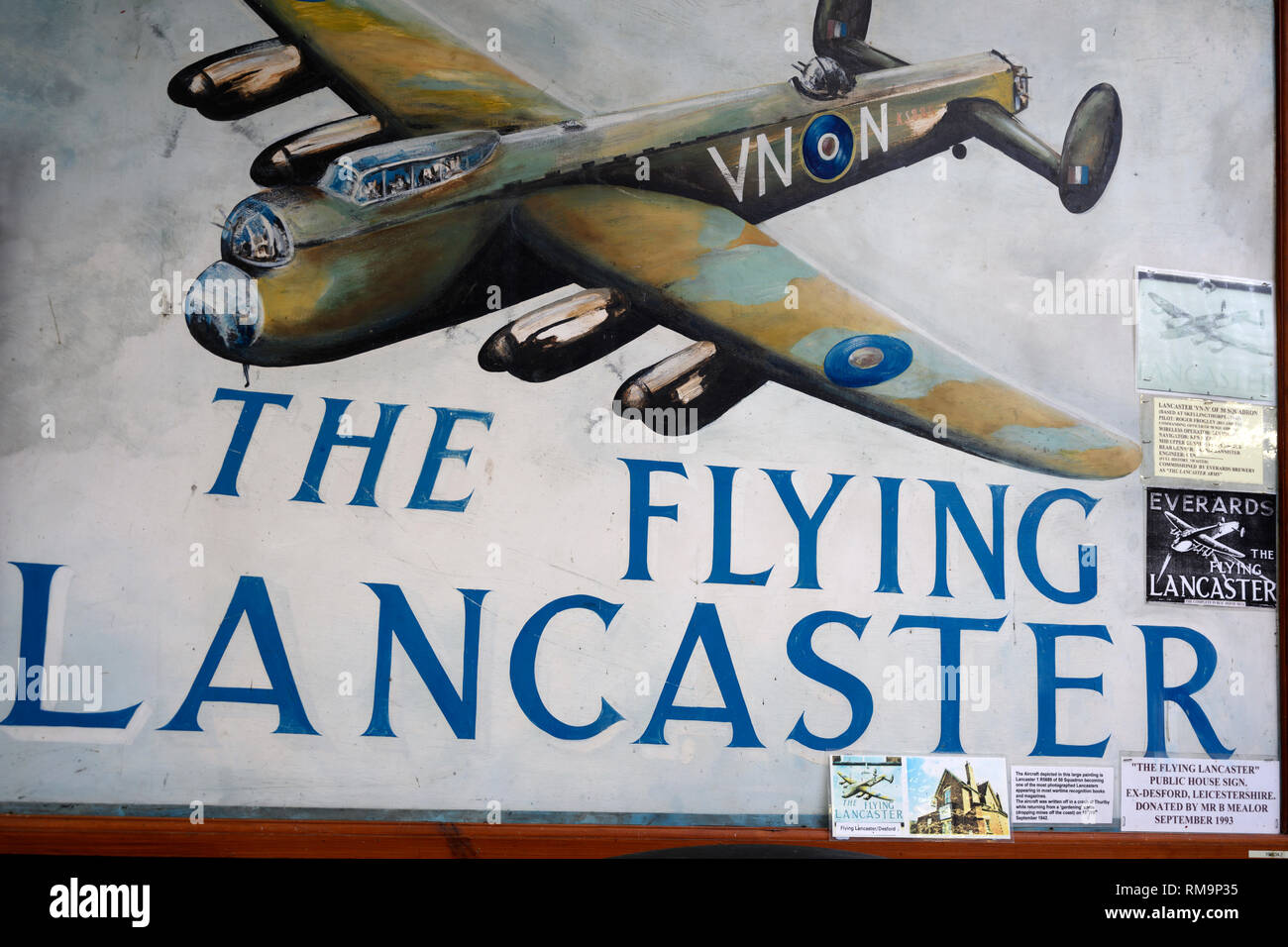 The Flying Lancaster pub sign Stock Photo - Alamy