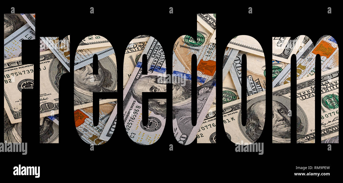 Freedom, dollars, finance Font with transparency dollar bills Stock ...
