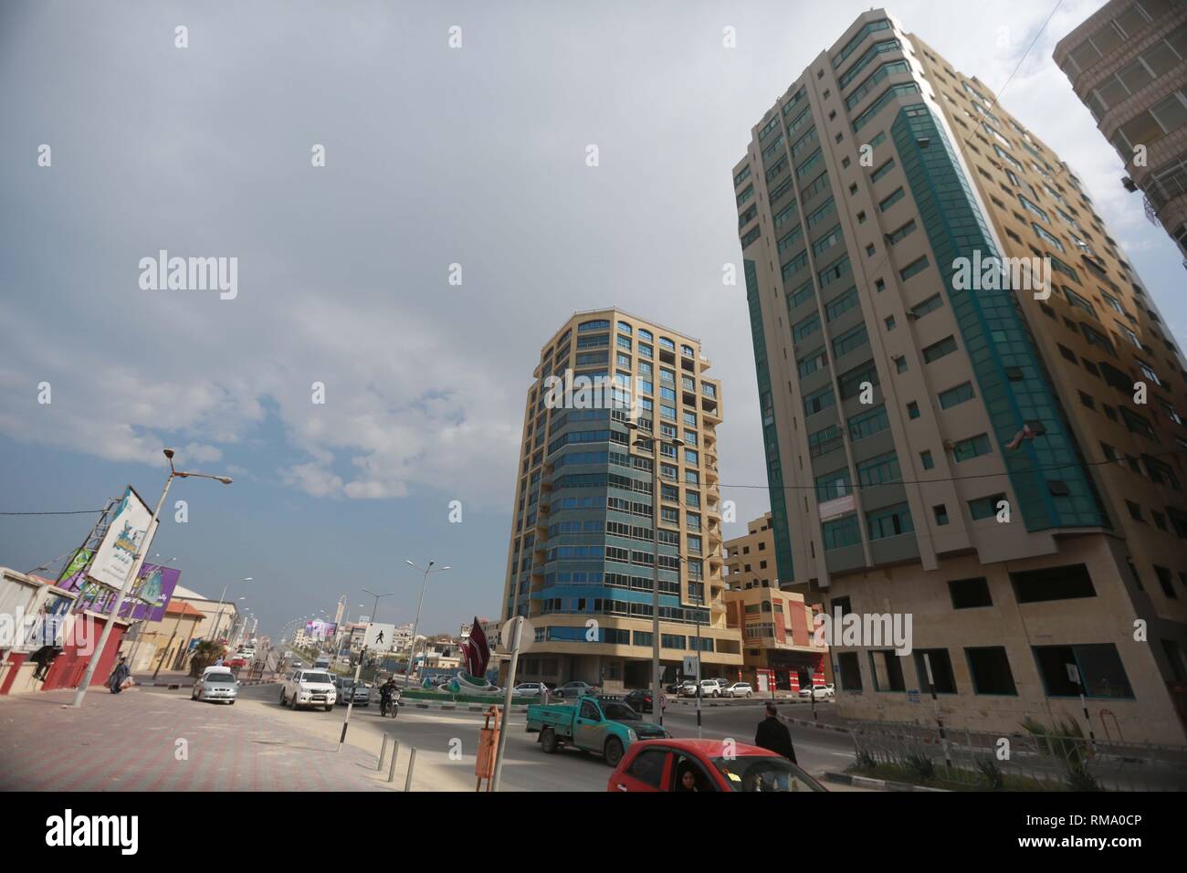 Gaza City, The Gaza Strip, Palestine. 14th Feb, 2019. Towers of Gaza ...