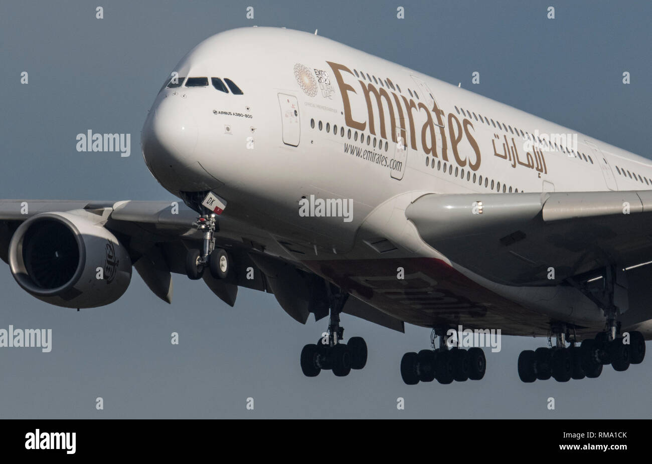 Airbus 380 approaching frankfurt hi-res stock photography and images ...