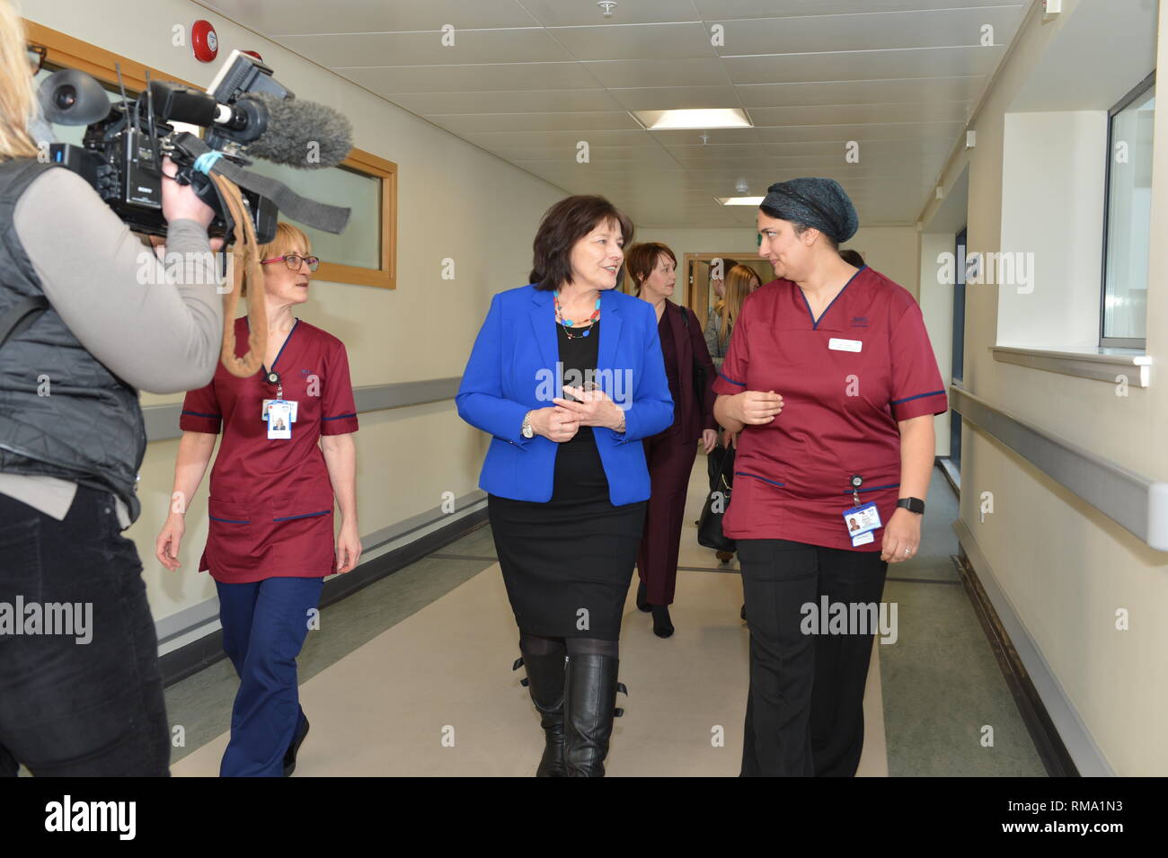Kilmarnock, UK. 14 February 2019 (L-R) Professor Hazel Borland - Lead ...