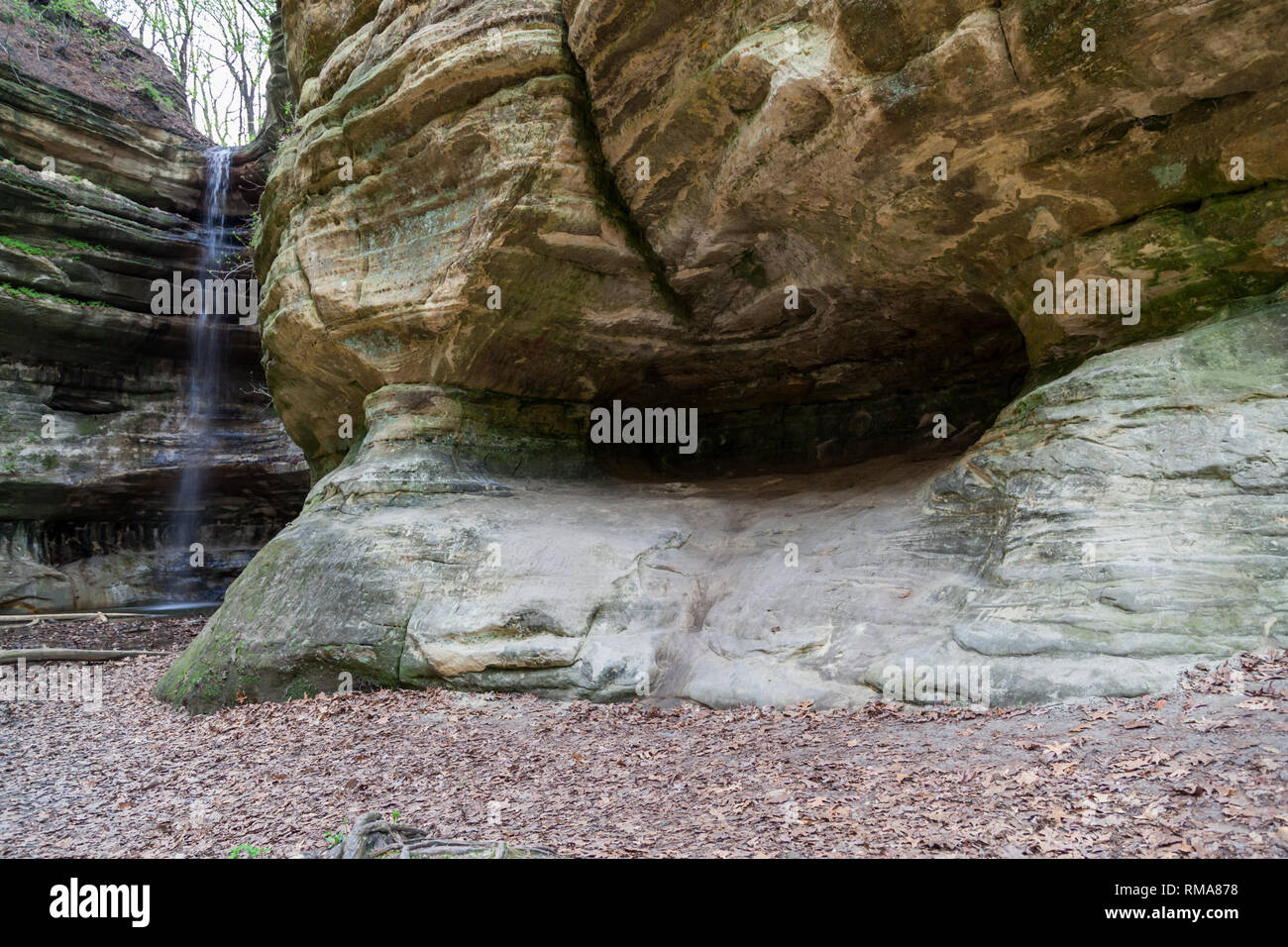 A shallow cave carved by erosion in the rock of St. Louis Canyon in ...