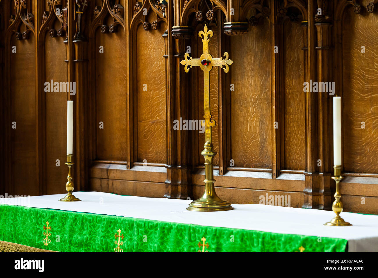 BIRMINGHAM, UK - March 2018 Celtic Cross and Candlestick Holder Made of ...