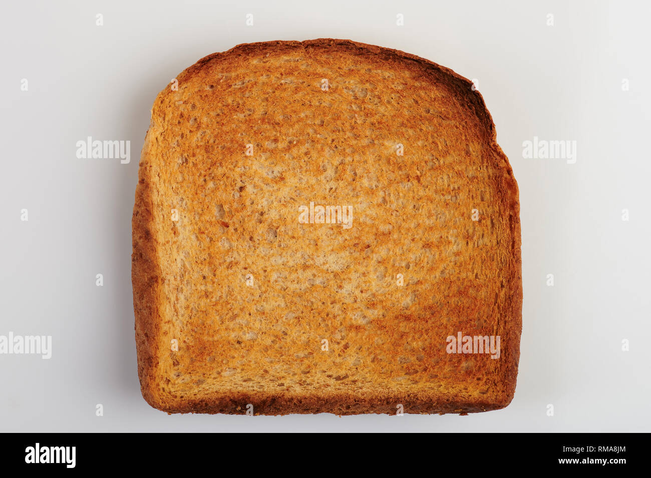 Brown toasted bread above top view isolated on white background Stock ...