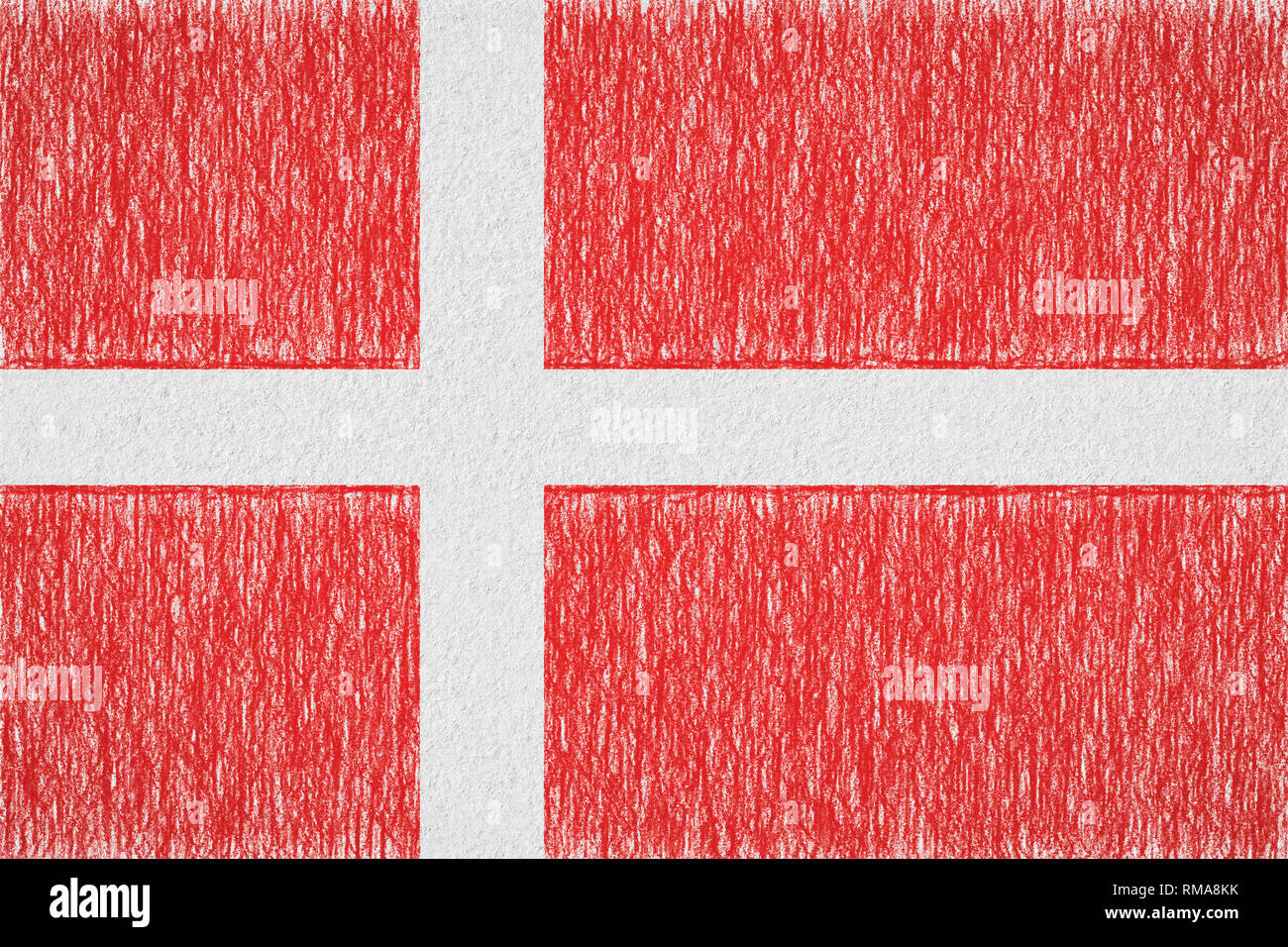 Denmark painted flag. Patriotic drawing on paper background. National ...