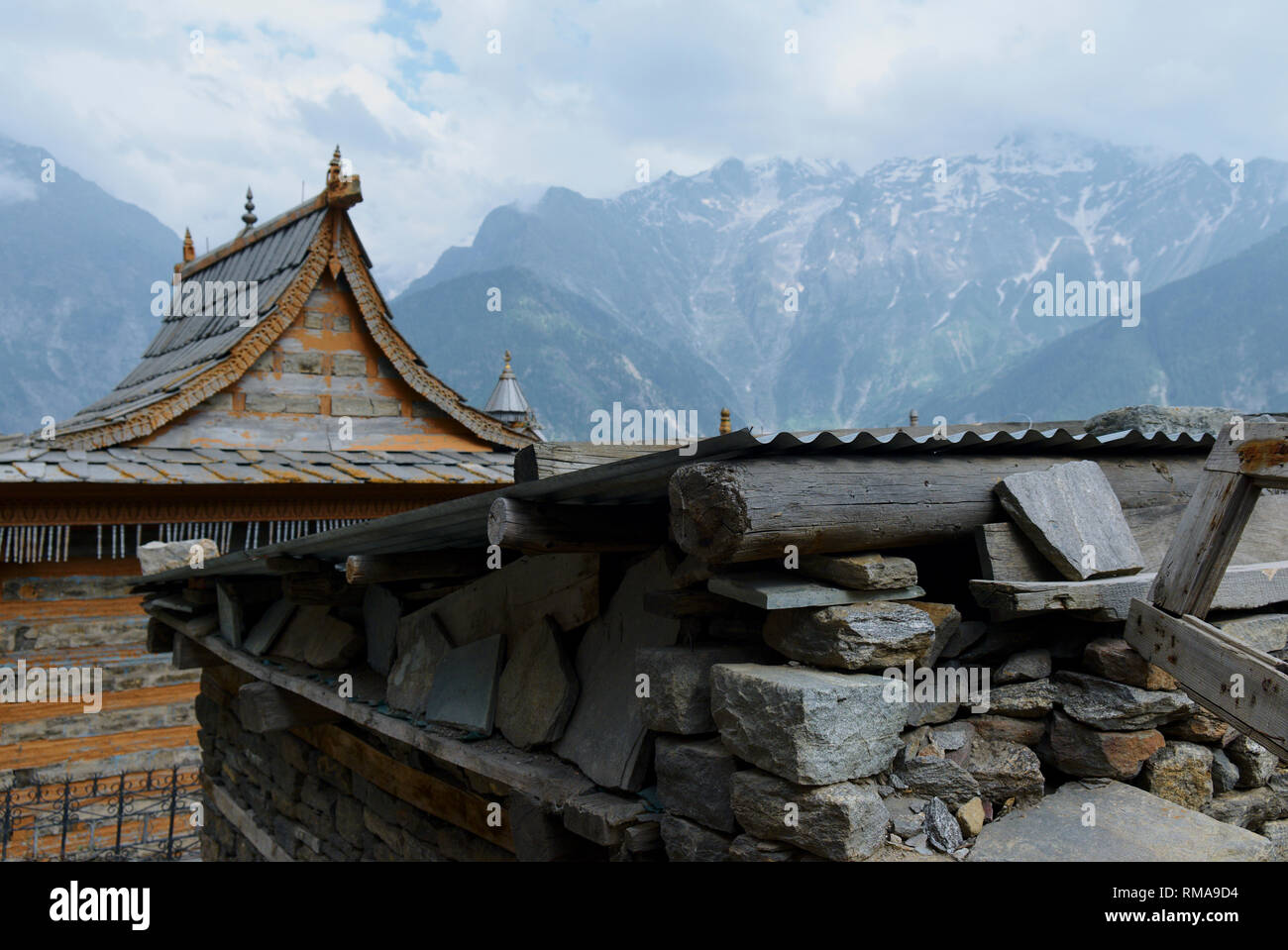 Hindu Temple in the small village of Kalpa Stock Photo - Alamy