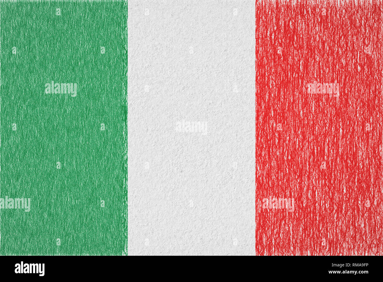 Italy painted flag. Patriotic drawing on paper background. National ...