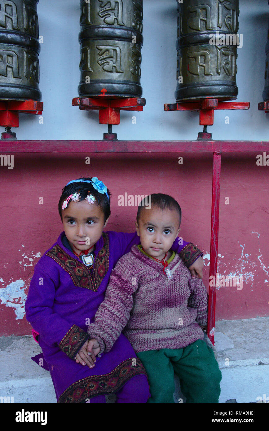 Kinnaur kailash mountain kalpa temple hi-res stock photography and ...