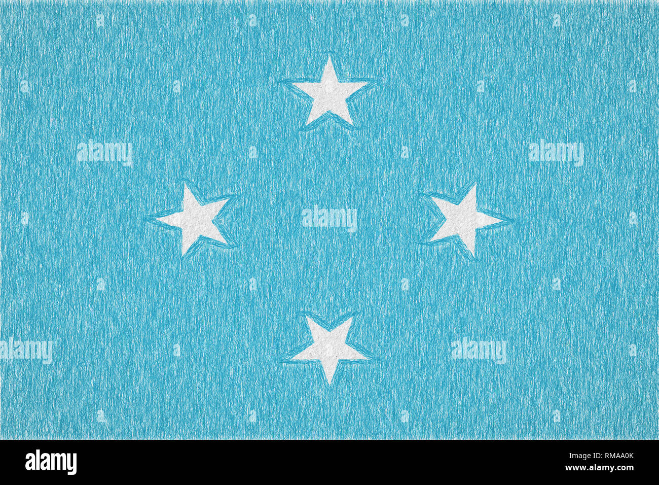 Micronesia painted flag. Patriotic drawing on paper background ...