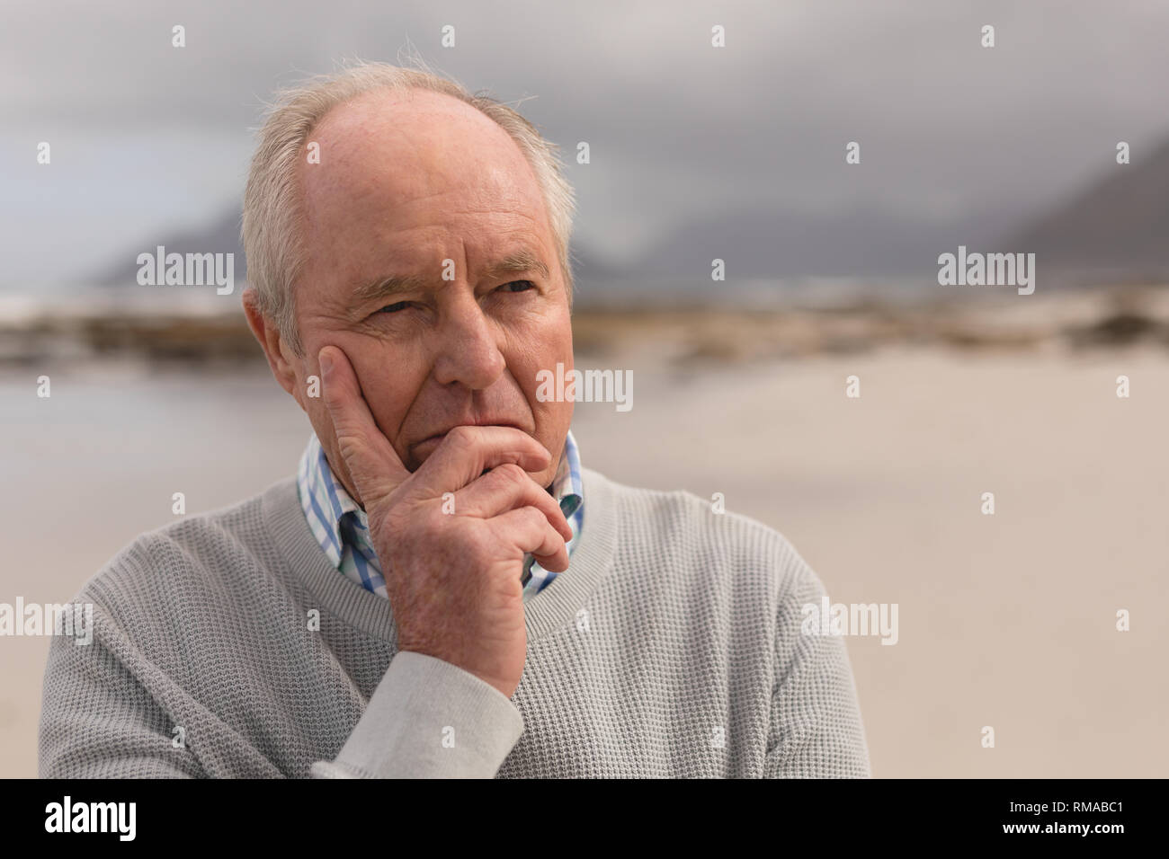 Happy senior man standing on hi-res stock photography and images - Alamy