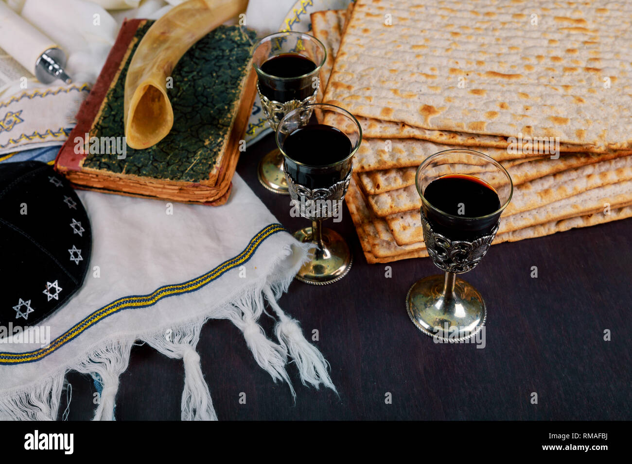 Vintage seder plate for jewish holiday passover kosher food and wine ...