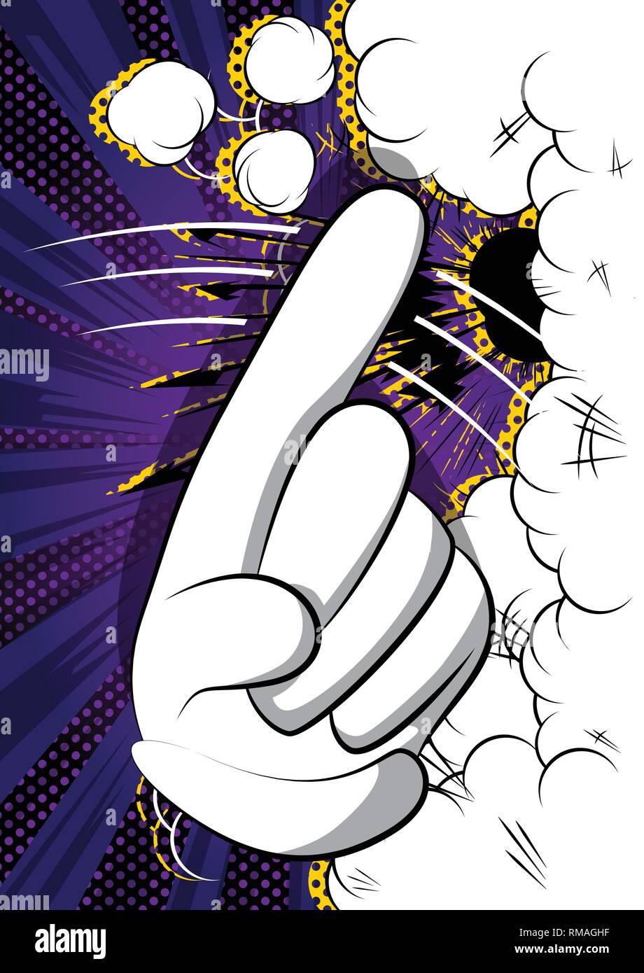 Vector cartoon saying no with his finger. Illustrated hand sign on ...