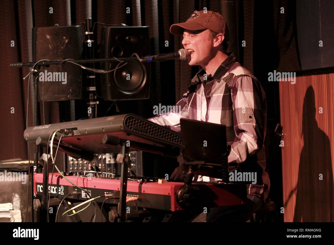 Singer and keyboardist Matt Zeiner is shown performing on stage during ...