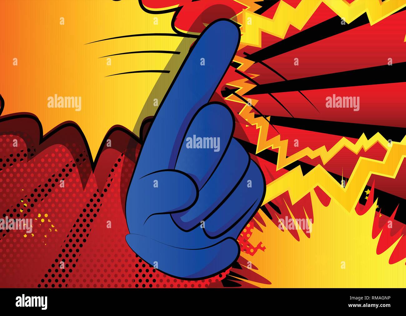 Vector cartoon saying no with his finger. Illustrated hand sign on ...