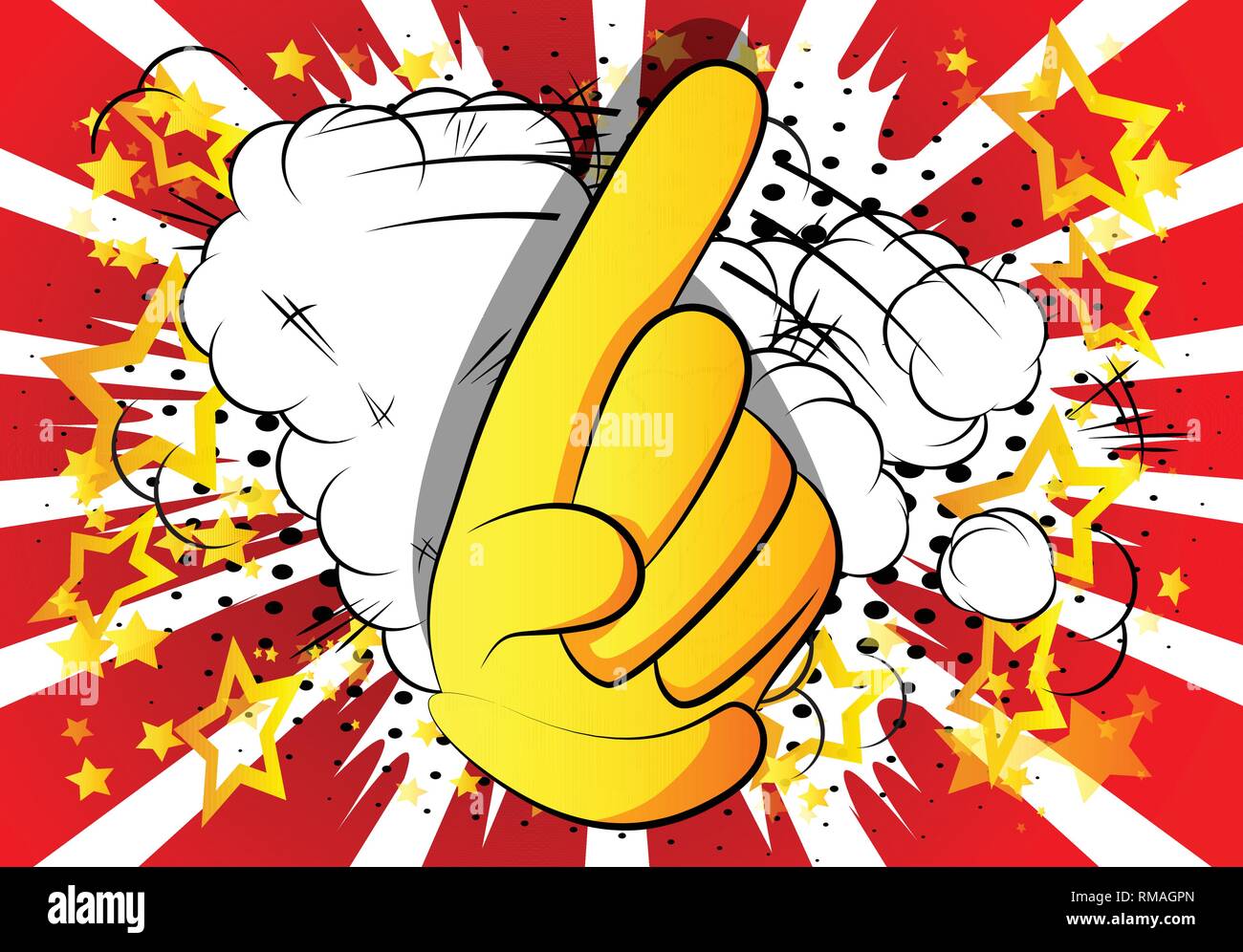 Vector cartoon saying no with his finger. Illustrated hand sign on ...