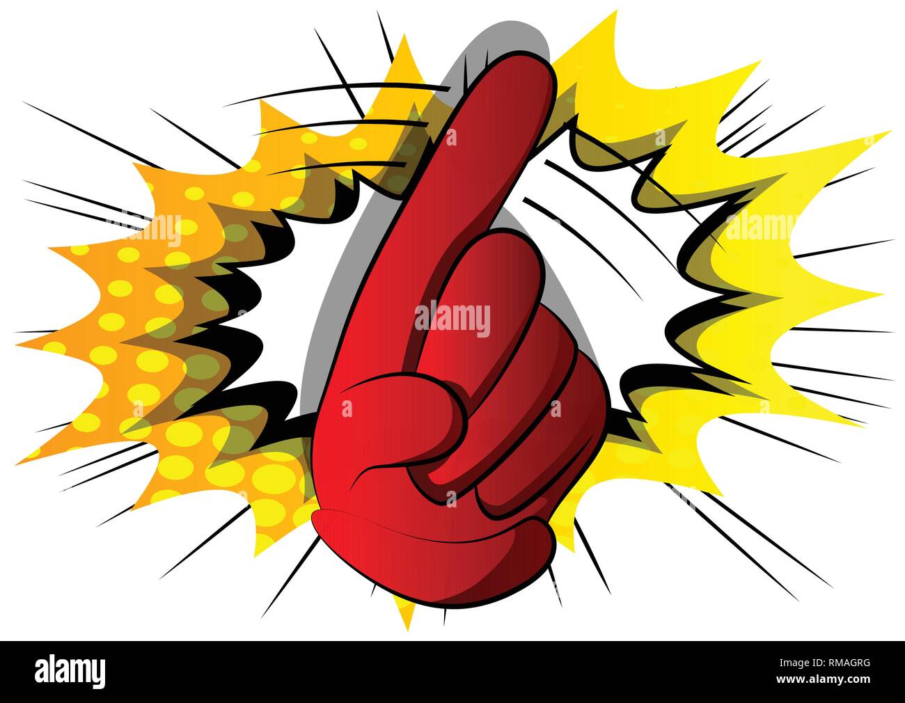 Vector cartoon saying no with his finger. Illustrated hand sign on ...