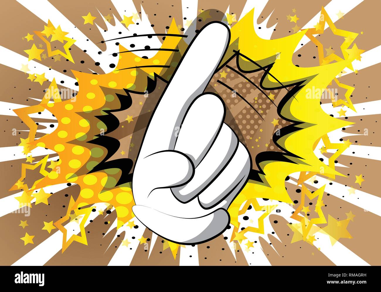 Vector cartoon saying no with his finger. Illustrated hand sign on ...