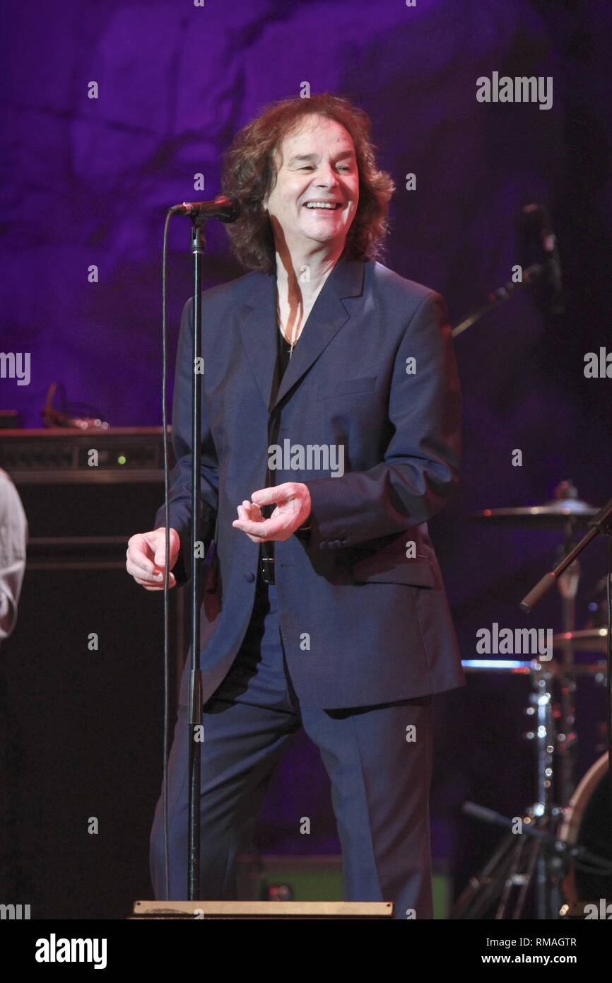 Singer Colin Blunstone is shown performing on stage during a "live ...