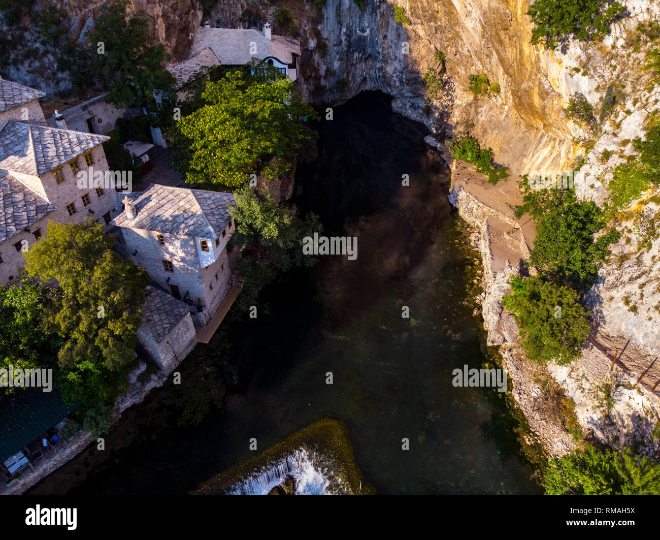 The spring of the river Buna under the cave famous touristic ...