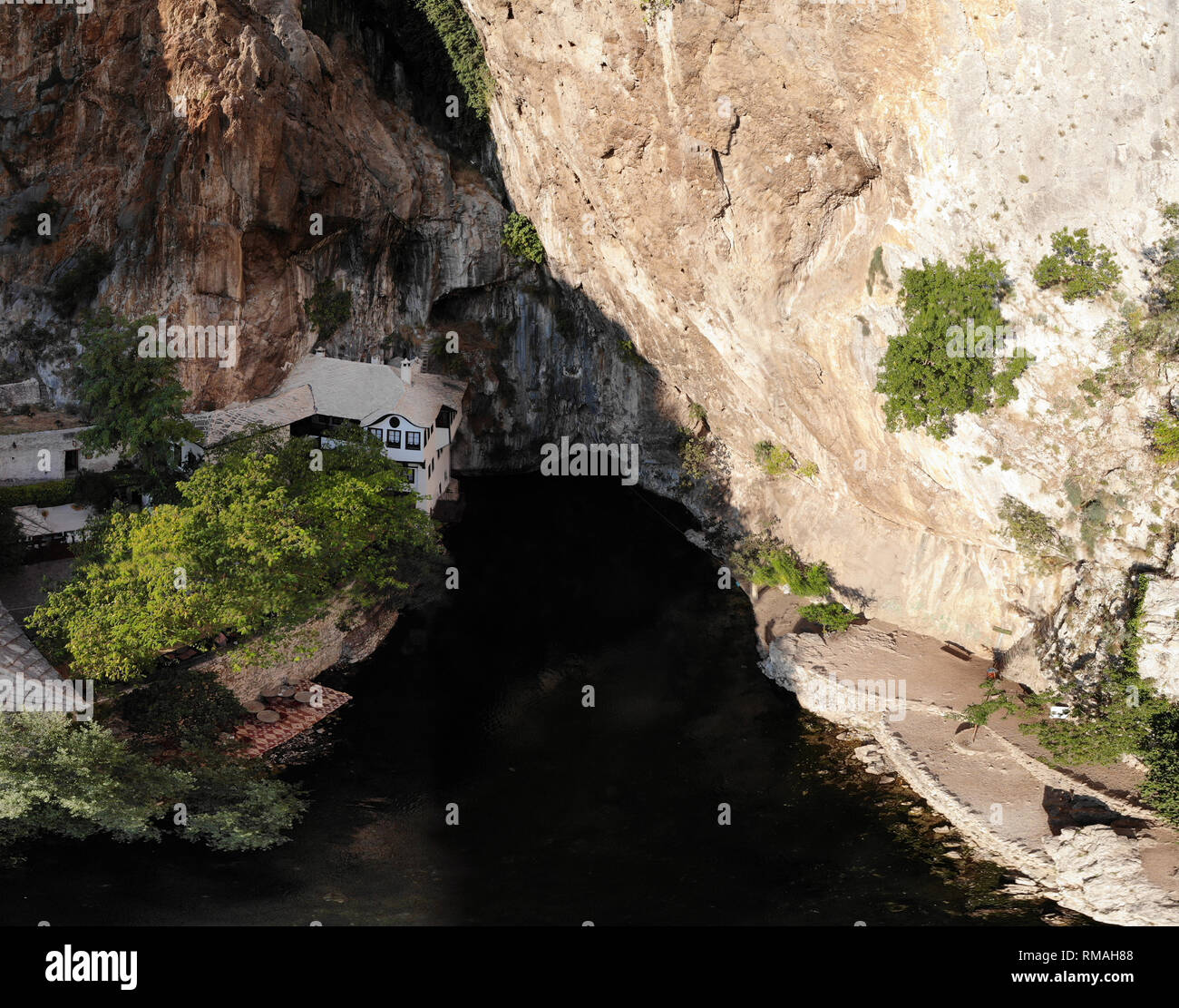 The spring of the river Buna under the cave famous touristic ...