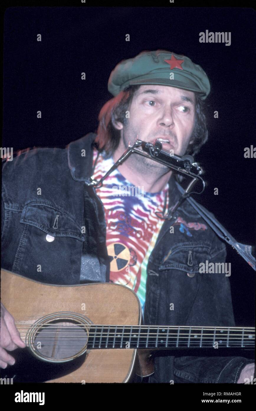 Canadian singer, songwriter, guitarist and film director Neil Young is ...