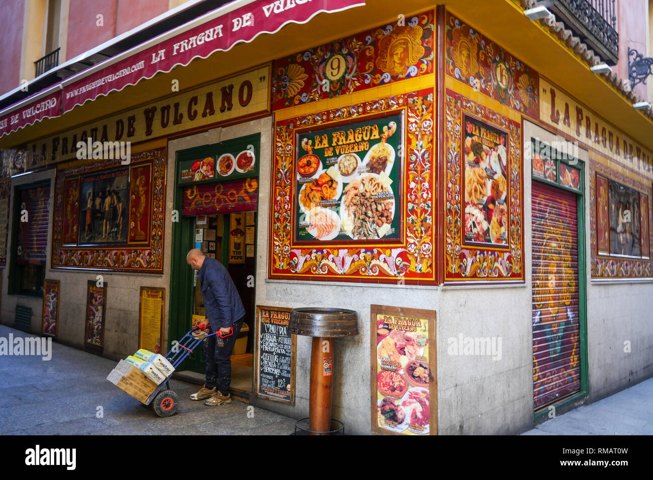 Typical restaurant, old district, Madrid, Spain Stock Photo - Alamy