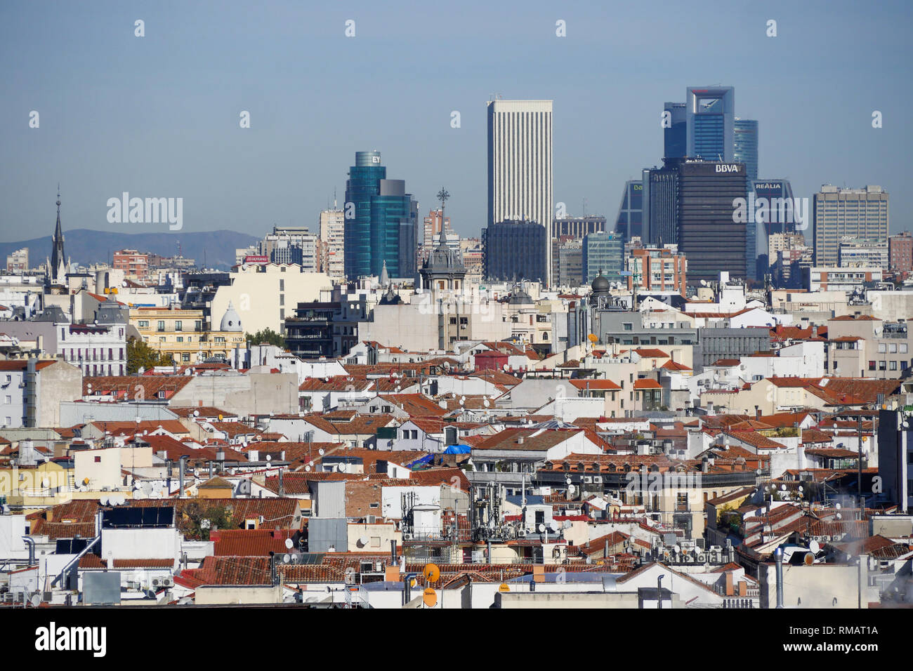 Madrid Cityscape seen from the Rooftop of the Circulo de Bellas Artes ...