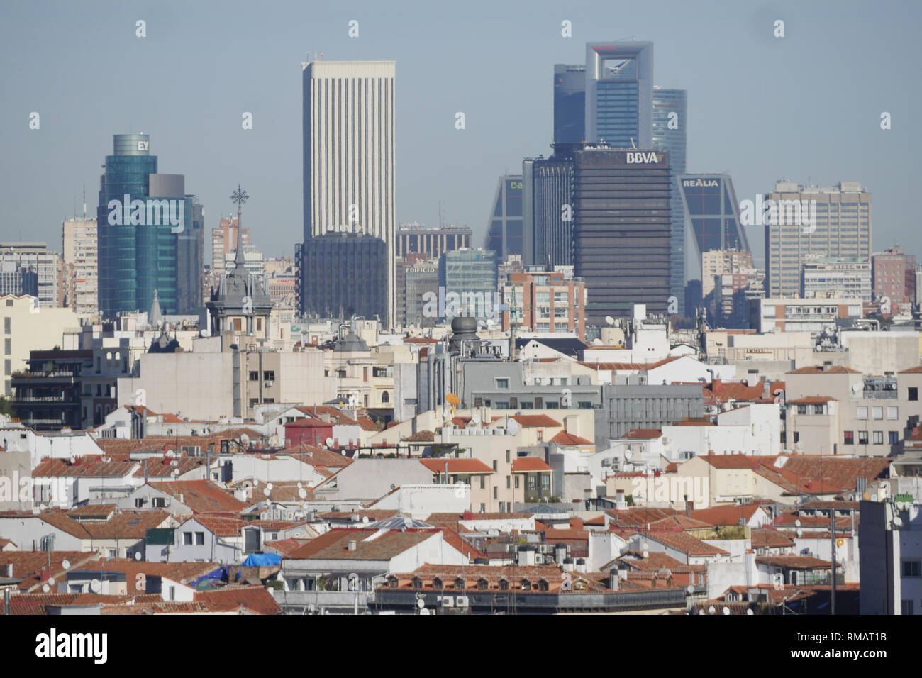 Madrid Cityscape seen from the Rooftop of the Circulo de Bellas Artes ...