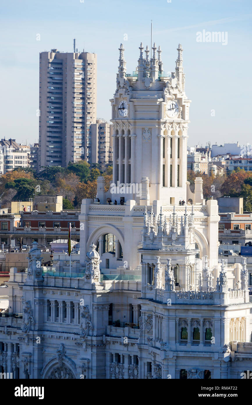 Madrid Cityscape seen from the Rooftop of the Circulo de Bellas Artes ...