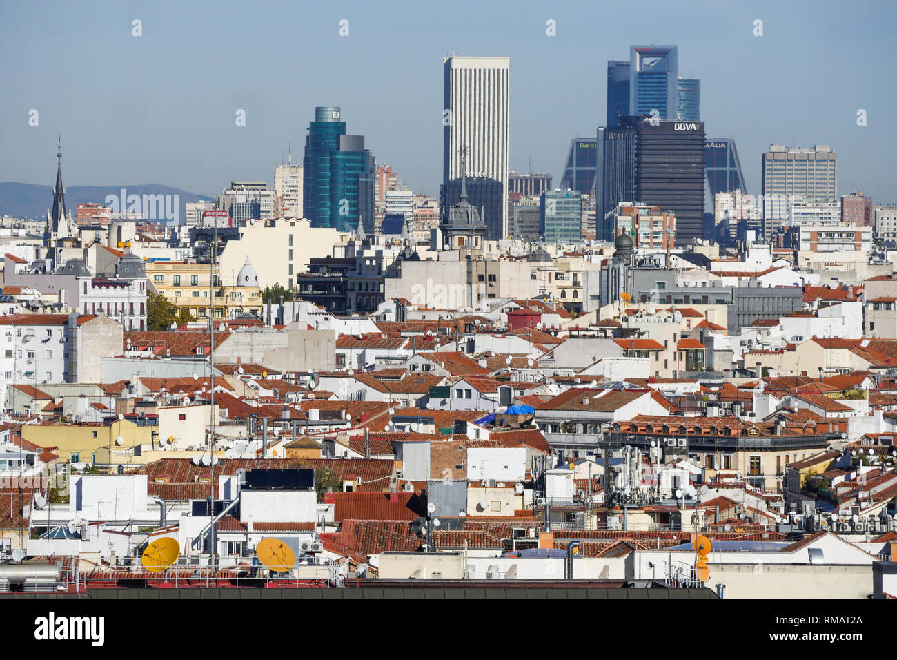 Madrid Cityscape seen from the Rooftop of the Circulo de Bellas Artes ...