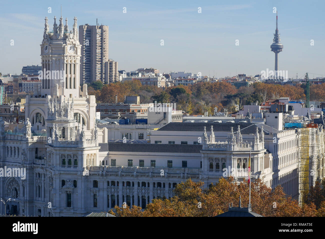 Madrid Cityscape seen from the Rooftop of the Circulo de Bellas Artes ...