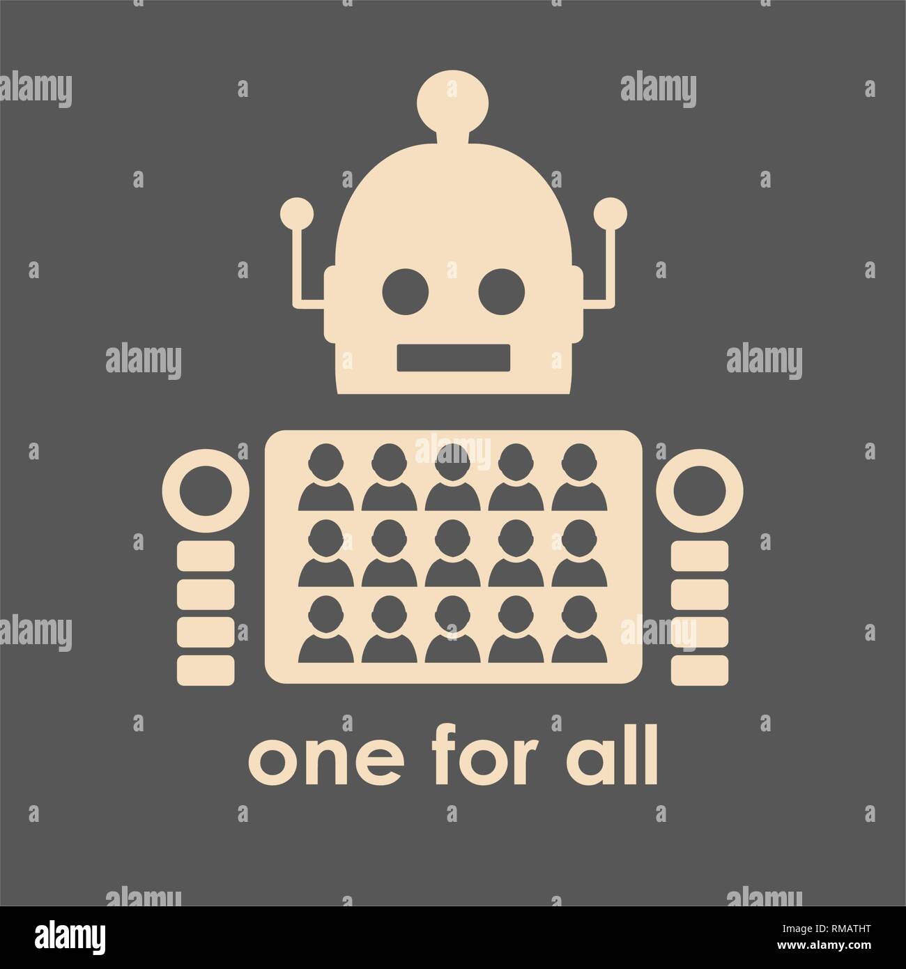 Humans vs Robots Stock Vector Image & Art - Alamy