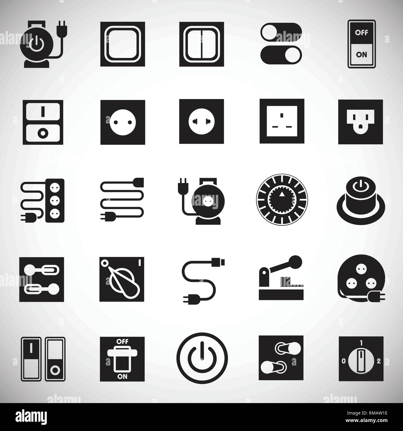 Electric ware icons set on white background for graphic and web design ...