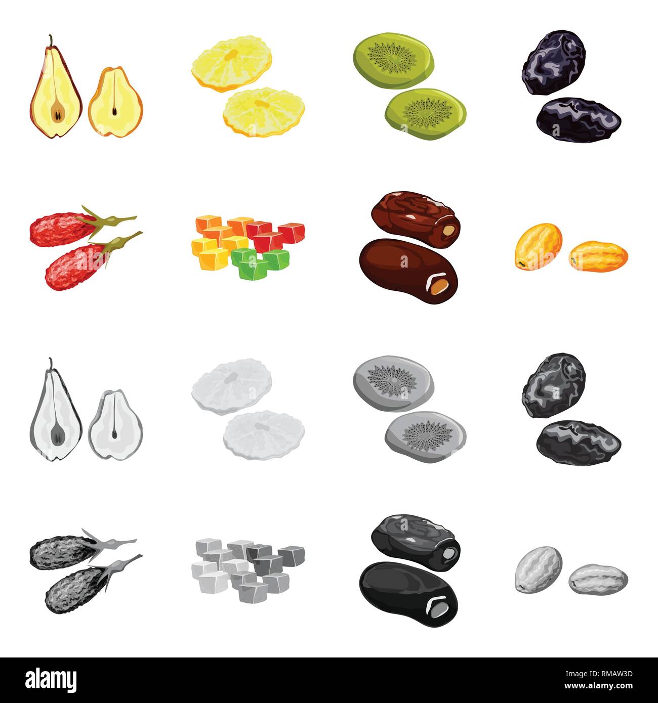 Vector illustration of food and raw icon. Set of food and nature vector ...