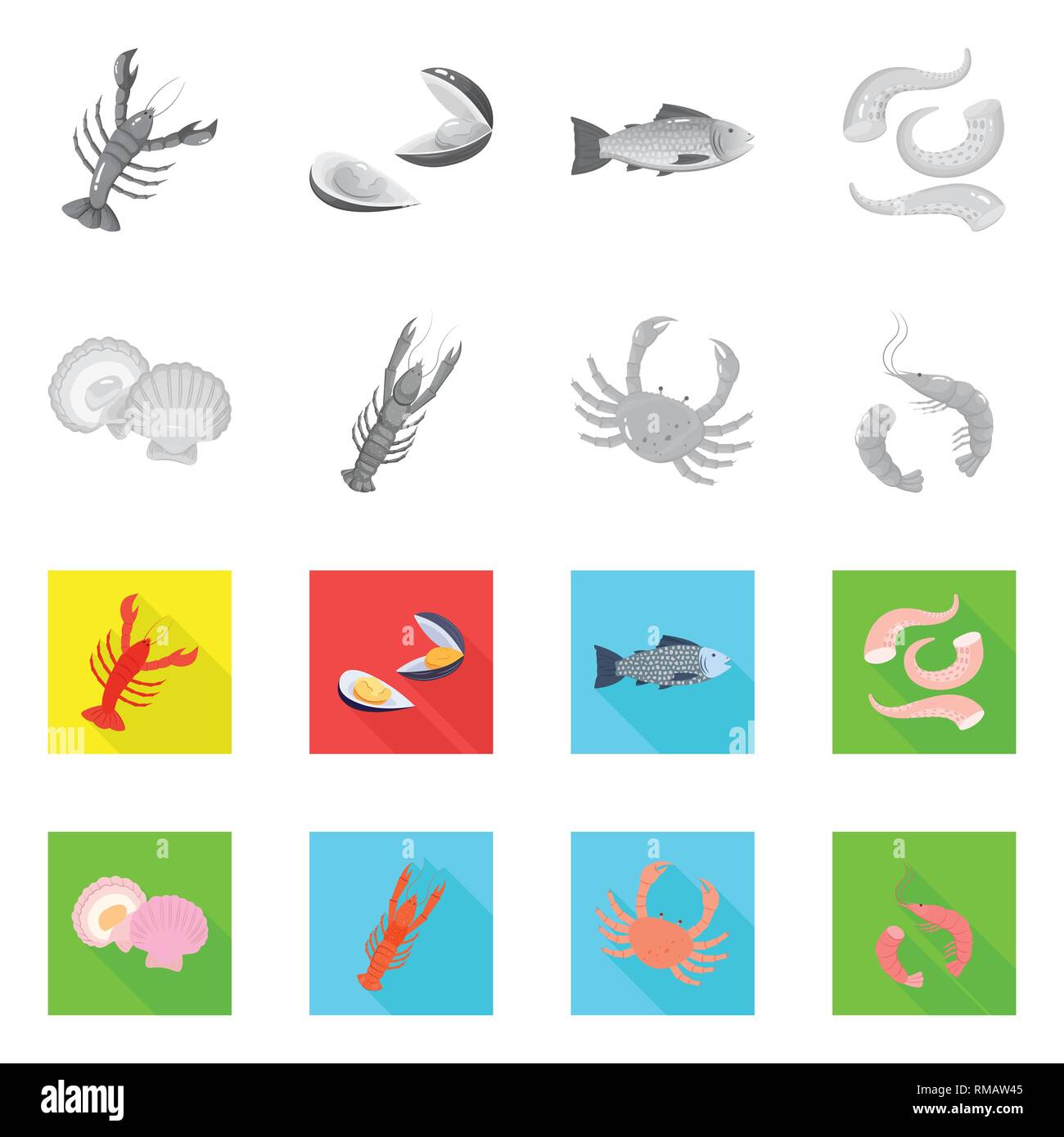 lobster,mussel,salmon,octopus,jellyfish,crab,shrimp,crayfish,clam,fish ...
